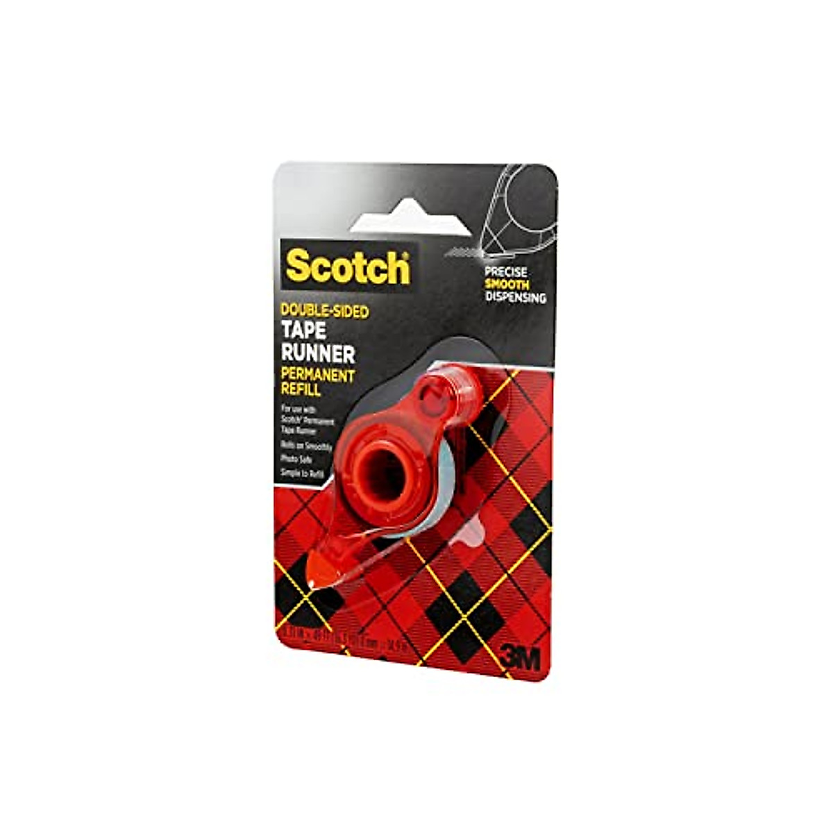 Scotch Double Sided Adhesive Tape Runner Permanent Refill, Photo Safe, 0.31 x 49 Feet (6055-R)