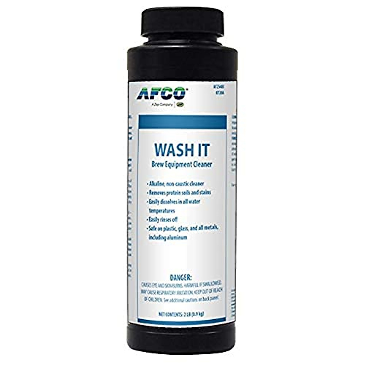 OBSOLETE AFCO 2548 Wash It Powdered Alkaline Brew Equipment Cleaner 2 LB (One Container) designed for cleaning everything, including fermenters, brew kettles, mash/lauter tuns, heat exchangers, tanks