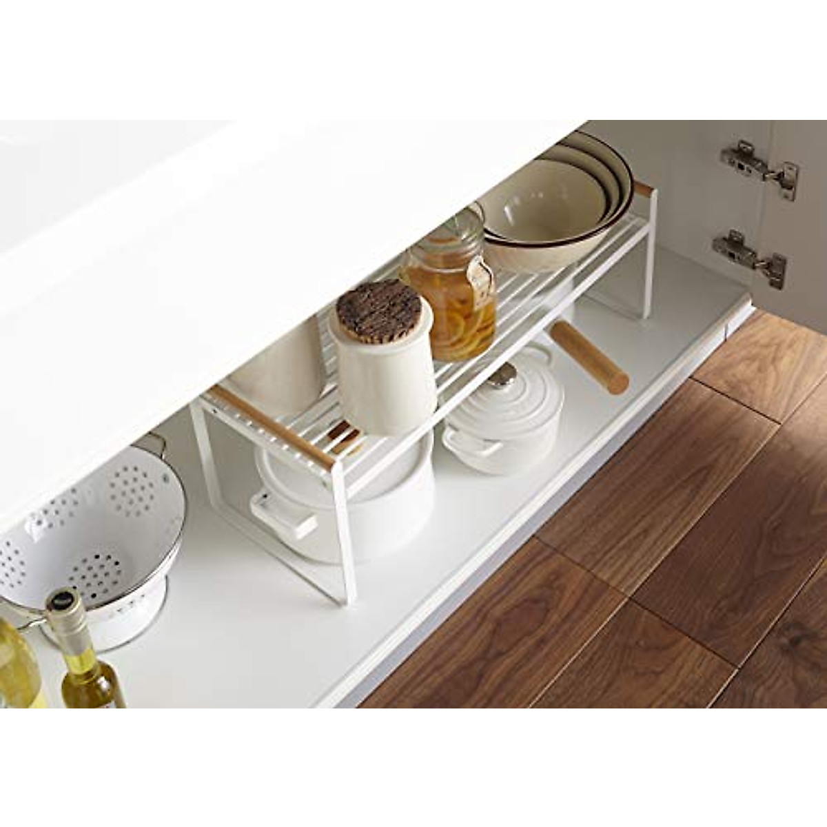 YAMAZAKI home Wired Organizer Rack-Kitchen Storage Shelves, One Size, White - 3803