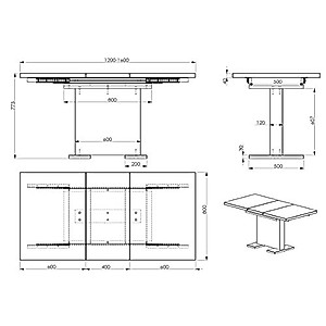 Inspirer Studio IRIS Extendible Dining Table Pedestal Table MDF High-Gloss White