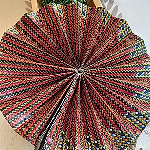 Unique Handmade African Folding Fan - Traditional Wax Print Fabric - Ethnic Art & Gift Idea - Wedding Accessory (Multicolor)