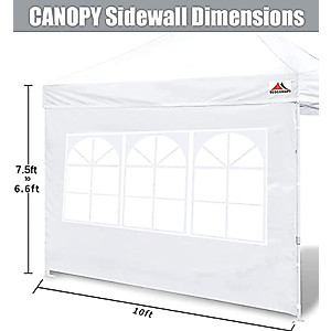 SCOCANOPY Sidewall for 10x10 Canopy Frame, 2 Pieces Sunwalls Only,White