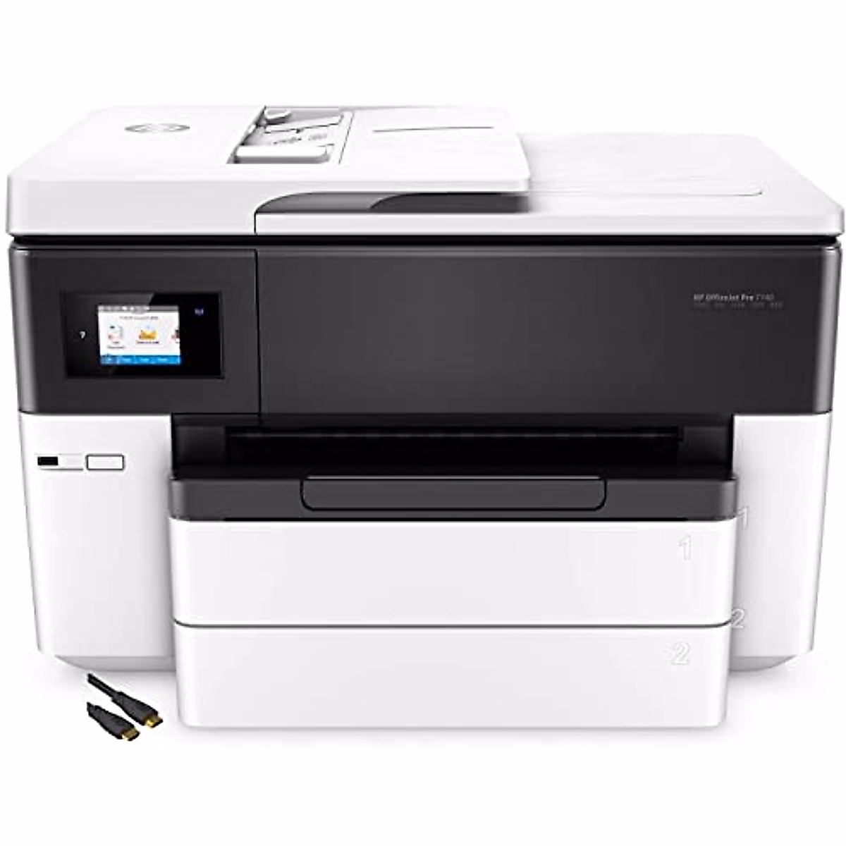 HP OfficeJet Pro Series Wide Format All-in-One Printer with Wireless Printing, Print Scan Copy Fax, Auto 2-Sided Printing, 512MB, 34 ppm, Compatible with Alexa - White