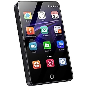 Mp3 Player with Bluetooth and WiFi, Oilsky 3.5IN 1080P Full Touch Screen MP4 with Speaker, Portable Digital HiFi Sound Audio Player with FM Radio, Recording, E-Book, Browser, Max Support 512GB TF Card