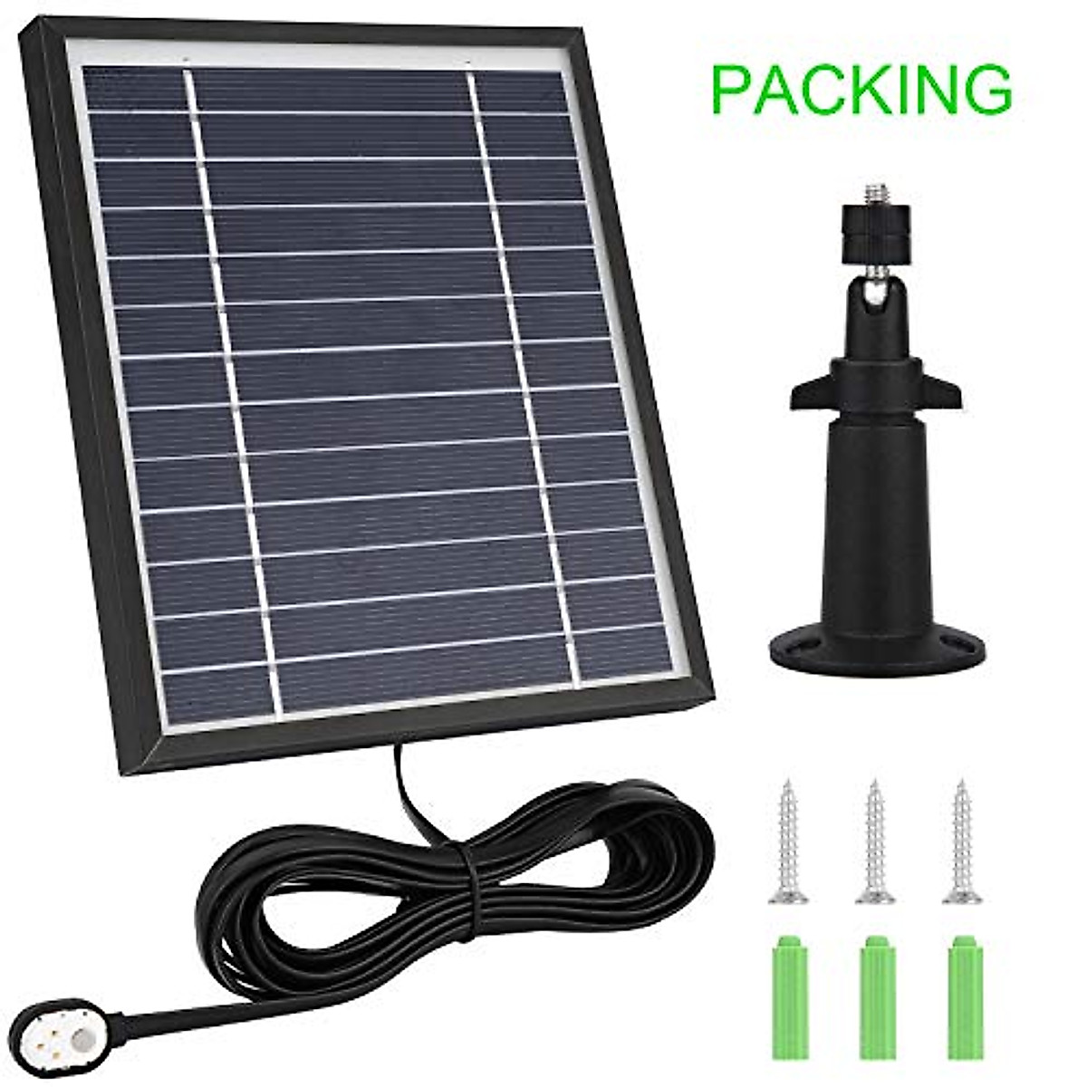 Uogw Solar Panel Charger Compatible with Arlo Pro 4/Arlo Ultra 2/Arlo Pro 3/Arlo Ultra/Arlo Pro 5S 2K/Go 2,with 11.5ft Waterproof Magnetic Charging Cable,Adjustable Mount - Black