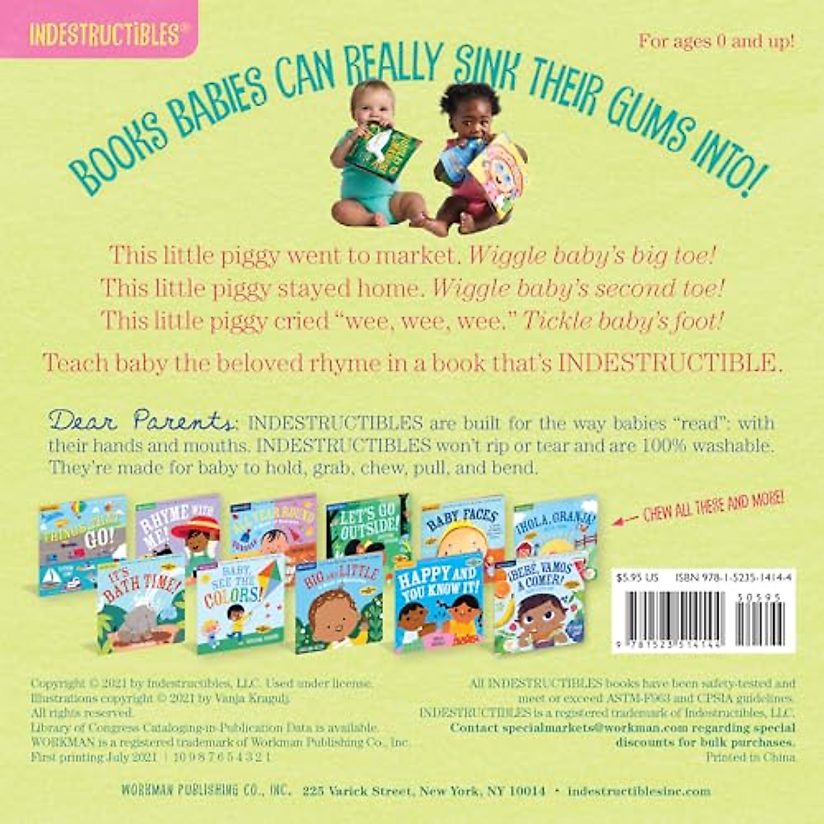 Indestructibles: This Little Piggy: Chew Proof · Rip Proof · Nontoxic · 100% Washable (Book for Babies, Newborn Books, Safe to Chew)