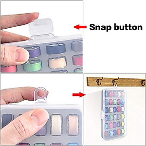 Bobbin Holder Storage Case Sewing Box Thread Organizer Holds 60pcs Bobbins for Brother Sewing Machine- 2pack(Box Only)