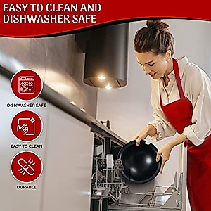 ELLISSIO Ramen Bowl Set - 2 Large Japanese Style Noodle Bowls With 2 Spoons & 2 Sets of Chopsticks For Ramen, Pho and Udon Soup - Black Melamine - Best For Authentic Asian Dining Experience At Home