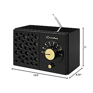 Crosley CR3042A-BK Maverick Portable AM/FM Radio with Bluetooth Receiver, Black