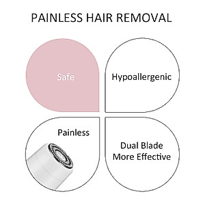 Facial Hair Removal for Women with Powerful Pro. 180 Motor with Additional Replacement Head Keenove Painless Gentle Electric Hair Remover Shaver for Women Face Lips Cheeks Chin Portable Gen. III