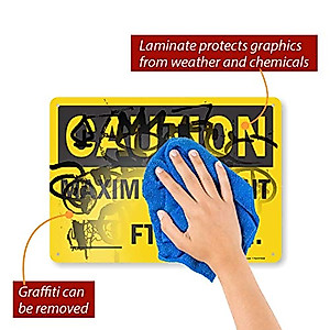 SmartSign "Caution - Maximum Height __ Ft __ In" Write-On Sign | 10" x 14" Aluminum