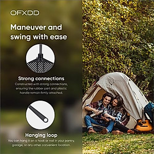 OFXDD Rubber Fly Swatter, Long Fly Swatter Pack, Fly Swatter Heavy Duty, All Black Colors (3 Pack)