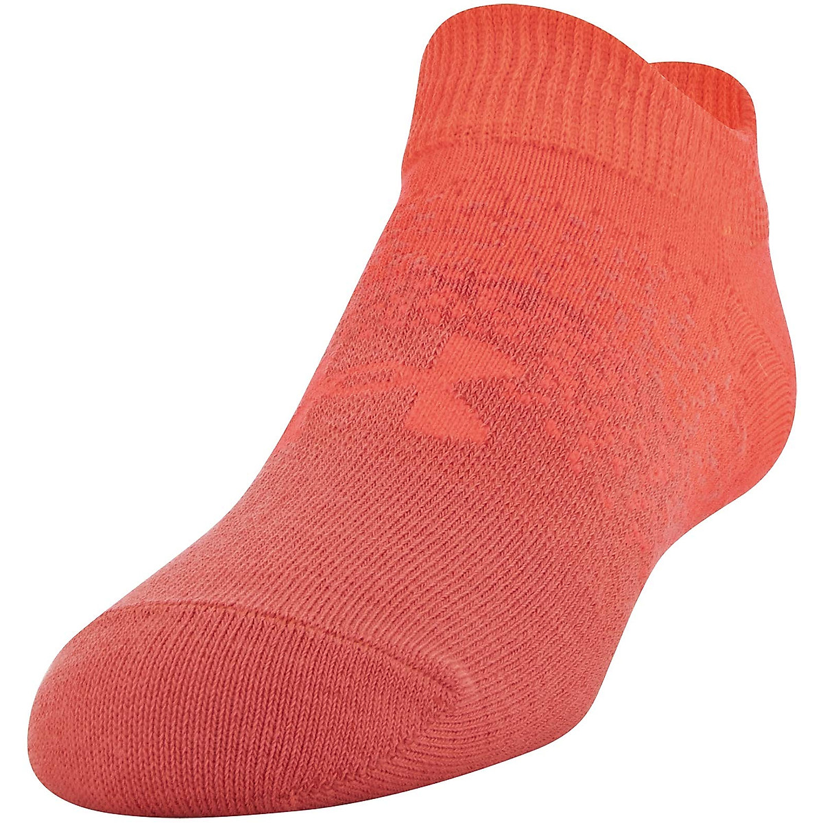 Under Armour Essential No Show Socks, 6-pair, White Daiquiri Red Assorted, Shoe Size: Youth 13.5K-4Y