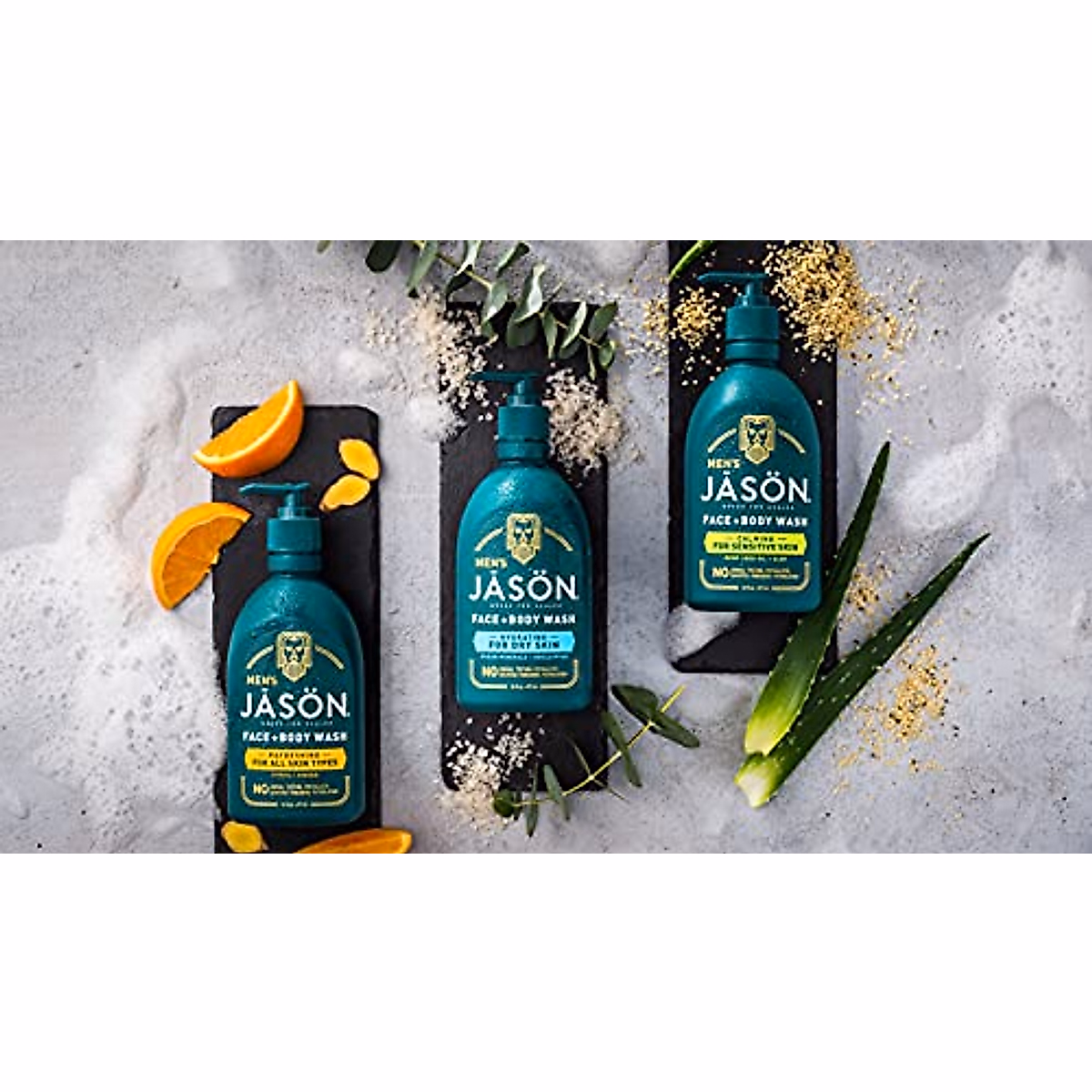 Jason Men's Refreshing 2-in-1 Face & Body Wash, 16 oz