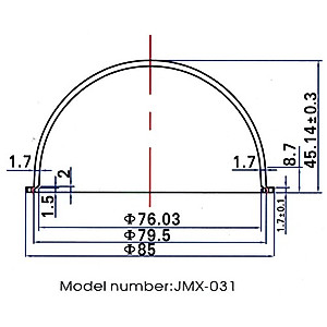 JMX Acrylic / PC CCTV Replacement Clear Camera Dome Cover Security Camera, 1080p ,Housing Pet Dog Fence Window Skylight Window (3.1 Inches, Transparent)