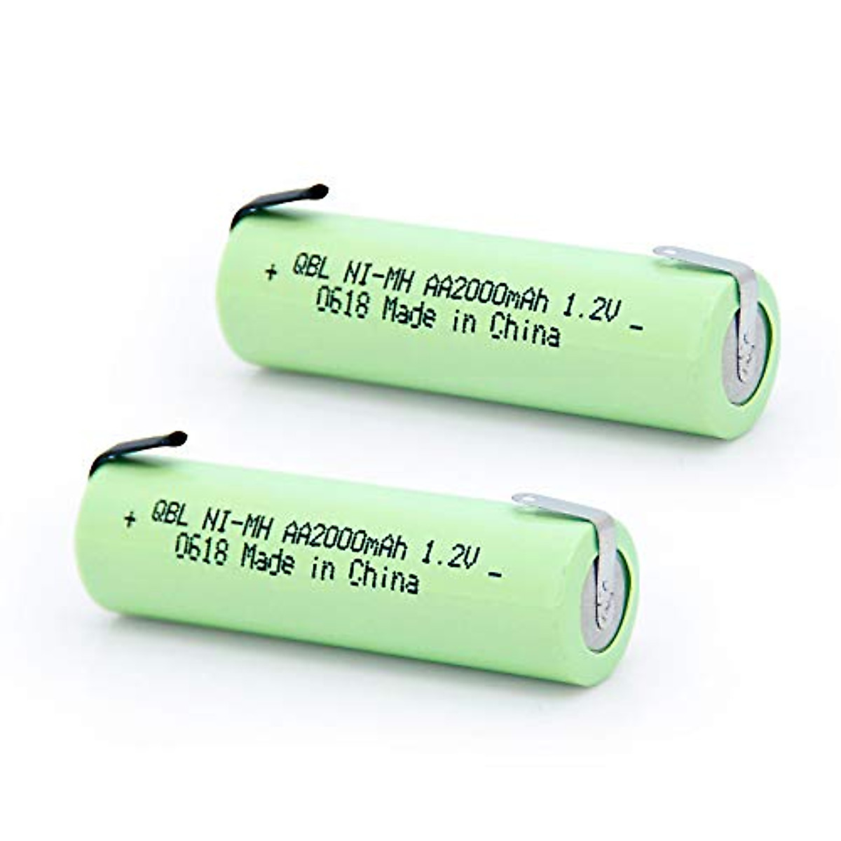 QBLPOWER NiMh 1.2V AA 2000mAh Razor Shaver Battery with Solder tab for Shaver (2pcs)
