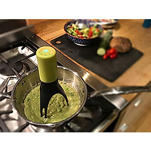 Uutensil StirrTime, Automatic Pan Stirrer with Timer, Olive & Gray