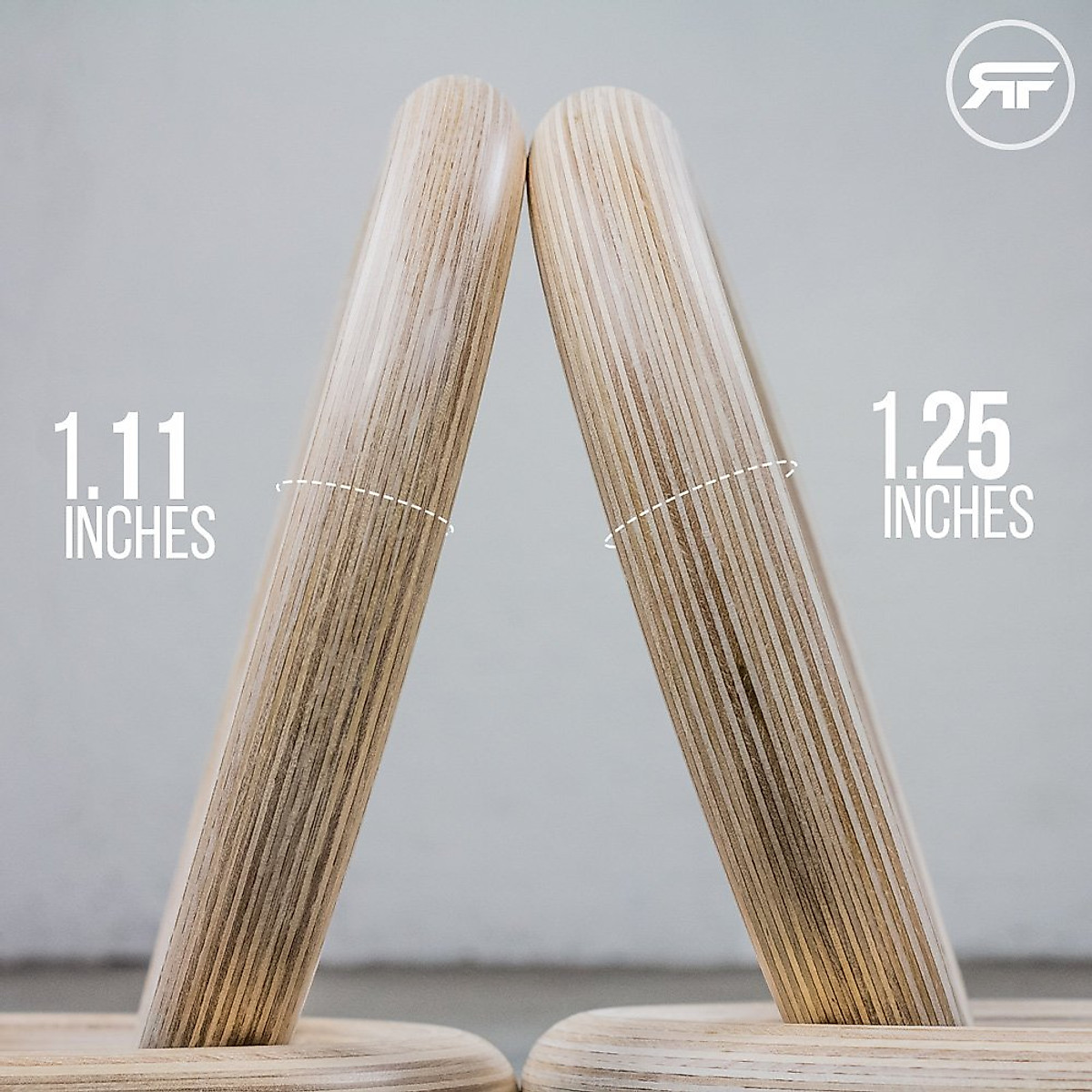 Rep Wood 14' Gymnastic Rings with Short Numbered Straps - Perfect for Cross-Training Workouts, Gymnastics and Conditioning - 1.11 inch FIG Specs