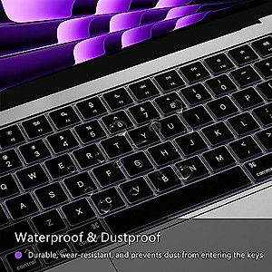 Silicone Keyboard Cover Skin for 2024-2021 MacBook Air & Pro/Max with M3 M2 M1 Chip 15.3" 13.6" 14.2" 16.2 inches A3114 A3113 A2941 A2681 A2992 A2991 A2918 A2779 A2780 A2442 Protector Accessories