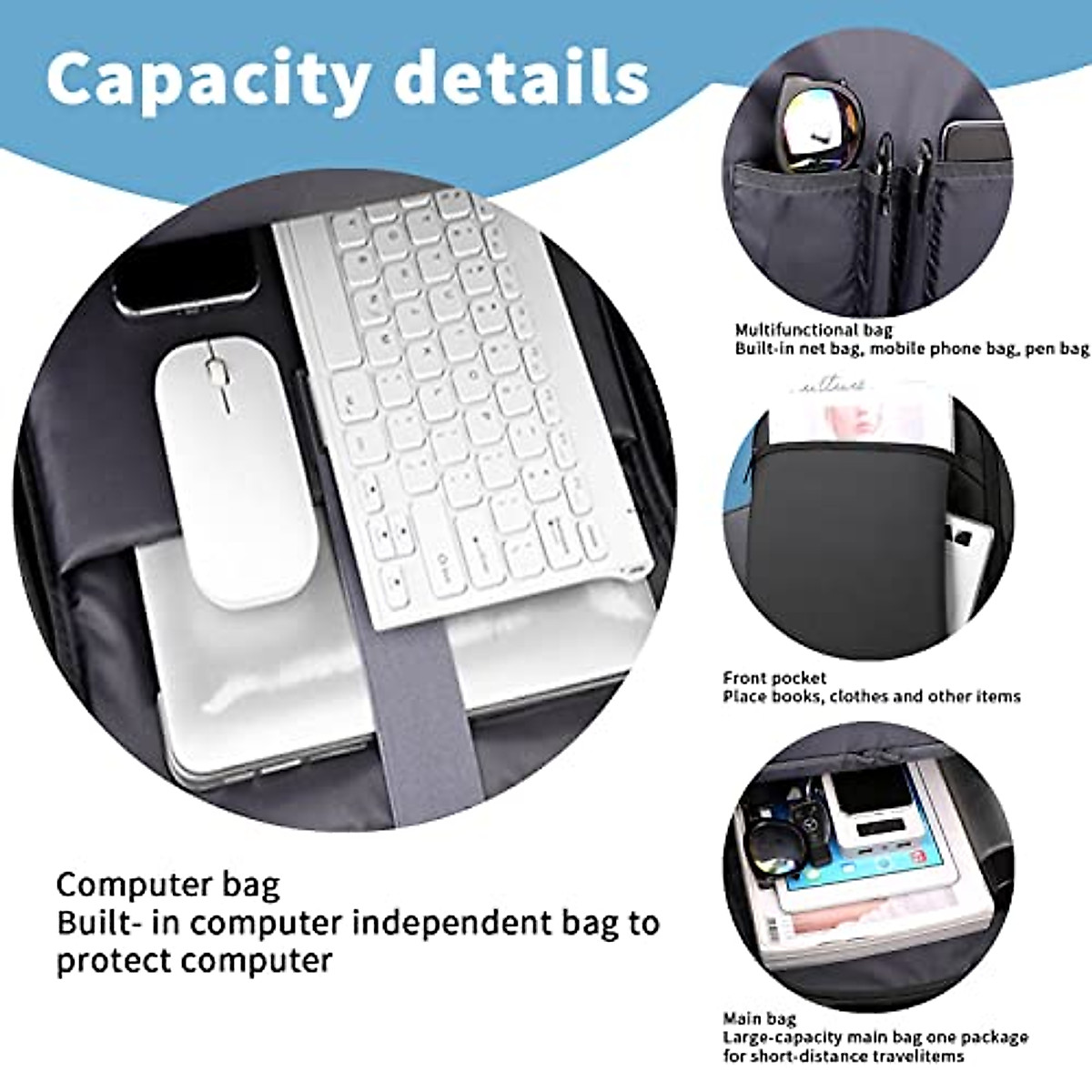 Travel Laptop Backpack,Business Anti Theft Water Resistant Laptop Backpack with USB Charging Port,Durable Fashion College School Computer Bag for Men,Casual Daypack Fits 15.6'' Notebook & Tablet