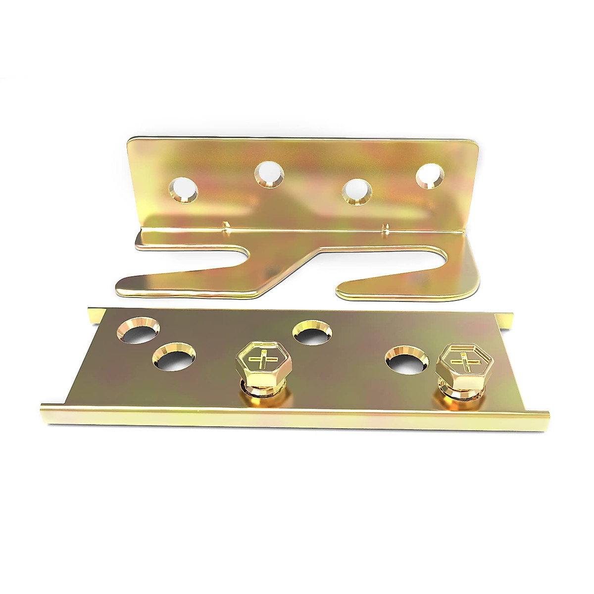 Bed Rail Brackets 4PCS Bed Frame Brackets for Rails Heavy Duty Non Bed Frame Hardware Kit for Wood Bed Connectors Hold Plates for Headboards Footboards