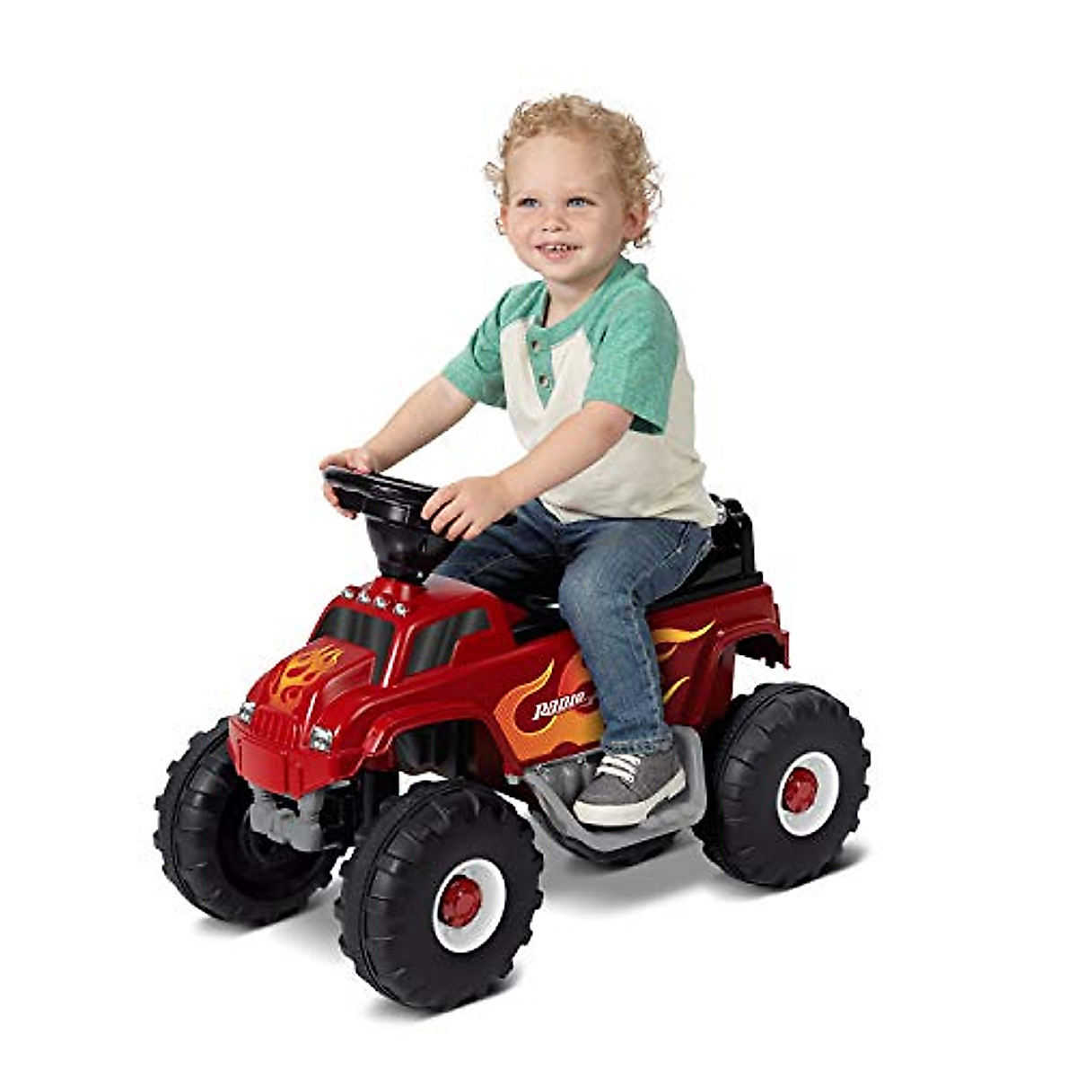 Radio Flyer Monster Truck with Lights & Sounds, 6 Volt Battery Powered Electric Car, Toddler Ride On Toy for Ages 1.5+, Large