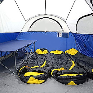 CAMPROS Tent-12-Person-Camping-Tents, Waterproof Windproof Family Tent with Top Rainfly, 6 Large Mesh Windows, Double Layer, Easy Set Up, Portable with Carry Bag, for All Seasons - Blue