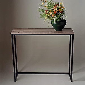 roomfitters 36" Rustic Console Table, Modern Sofa Table for Entryway Hallway Foyer, Display Shelf for Living Room, Multipurpose Rectangular Modern Cabinet Table Hall Furniture, Grey Oak
