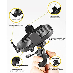 BANBOTU Car Phone Holder Mount - Socket Grips Pop Cradles Friendly, Hands-Free 360° Rotatable & Anti-Shake Air Vent Mount, Universal Car Phone Holder Compatible with Thick Case & All Mobiles