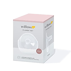 Willow Go Wearable Breast Pump Flanges, 2-Pack | Breast Shield for Willow Go™ Hands Free, Cord Free Double Electric Breast Pump | | Clear, 27mm