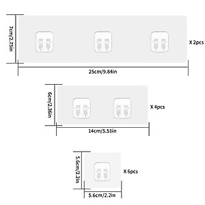 ALAHUGYEF 12 Pcs Adhesive Sticker Hooks for Shower Caddy, Adhesive Sticker Replacement Hook for Corner Shower Shelve, Strong Sticky Heavy-Duty Wall Adhesives Transparent for Bathroom Soap Holder
