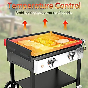 Wind Screen for Blackstone 17 Inch Griddle,Waterproof Wind Guards Blackstone Griddle Accessories,Compatible with Rear Grease Cup, Hood and Side Shelf