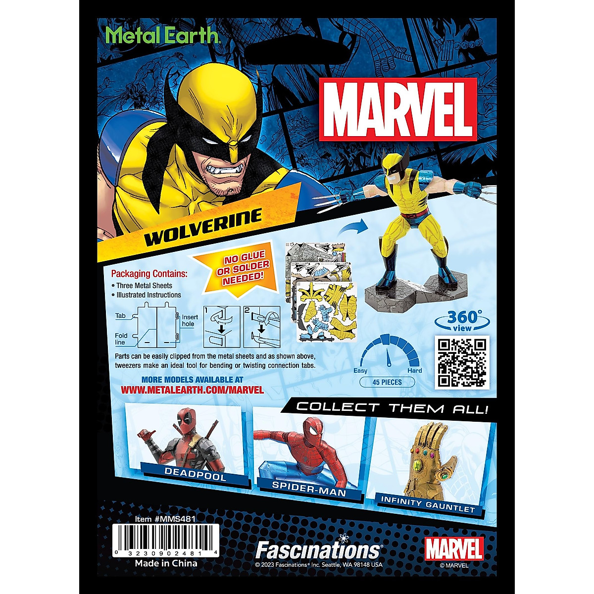 Metal Earth X-Men Wolverine 3D Metal Model Kit Fascinations