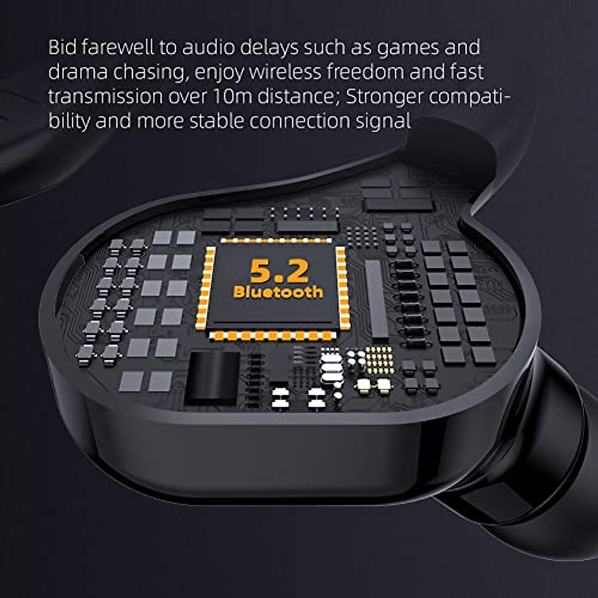 AZURAOKEY Bluetooth Headphones Wireless Earbuds, M-F8 Waterproof Hanging Single Ear Earbuds Bluetooth-Compatible 5.2 Noise Cancelling Sports Wireless Business Headphones Headset