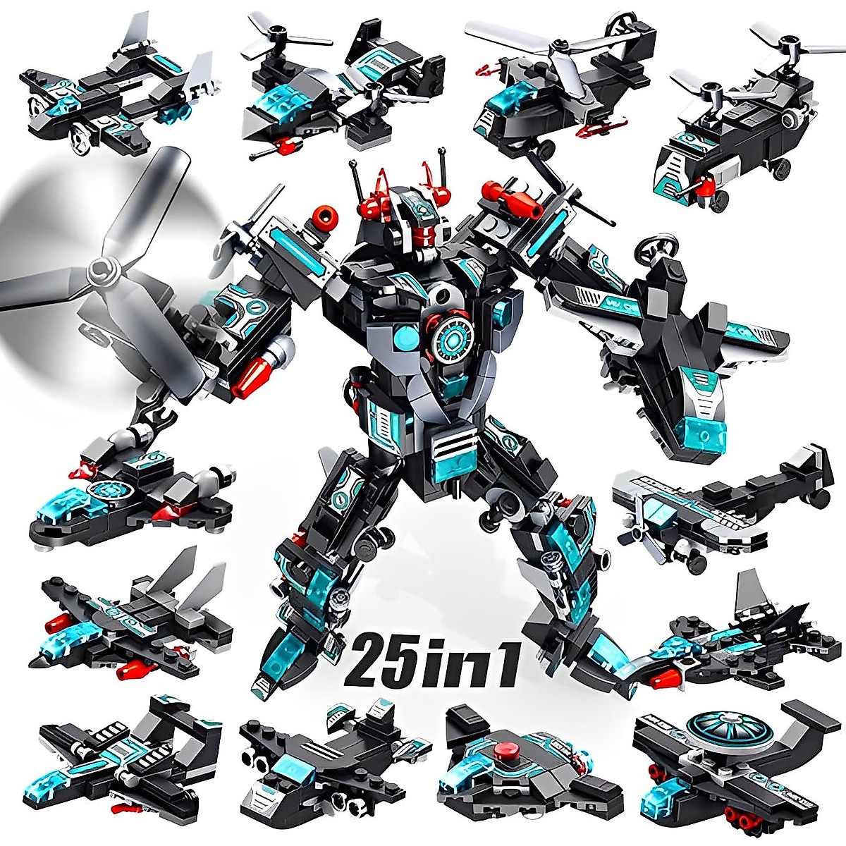 BIZNESMEN STEM Robot Building Kit - 577 Pieces 25-in-1 Construction Toy Set | Creative Engineering Blocks and Vehicles for 6-12 Year Old Boys and Girls | Educational Gift for Kids Ages 6-12