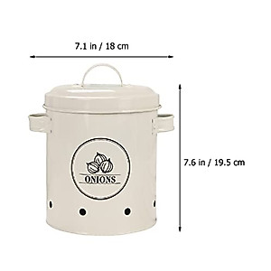 DOITOOL Garlic Storage Bin, Potato Bin, Garlic Keeper, Onion Storage Canister, Kitchen Storage Tins Jars Pots, Food Storage Container with Lids and Aerating Holes