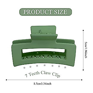 Hair Claw Clips, 6PCS 3.5" Strong Hold Rectangle Claw Hair Clips Bright Color Hair Jaw Clamp Non-Slip Catch Hair Styling Accessories for Women Girls Thin Thick Hair (Multicolor series)