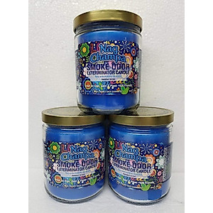 Smoke Odor Exterminator 13oz Jar Candle,Nag Champa Set of 3 Candles.