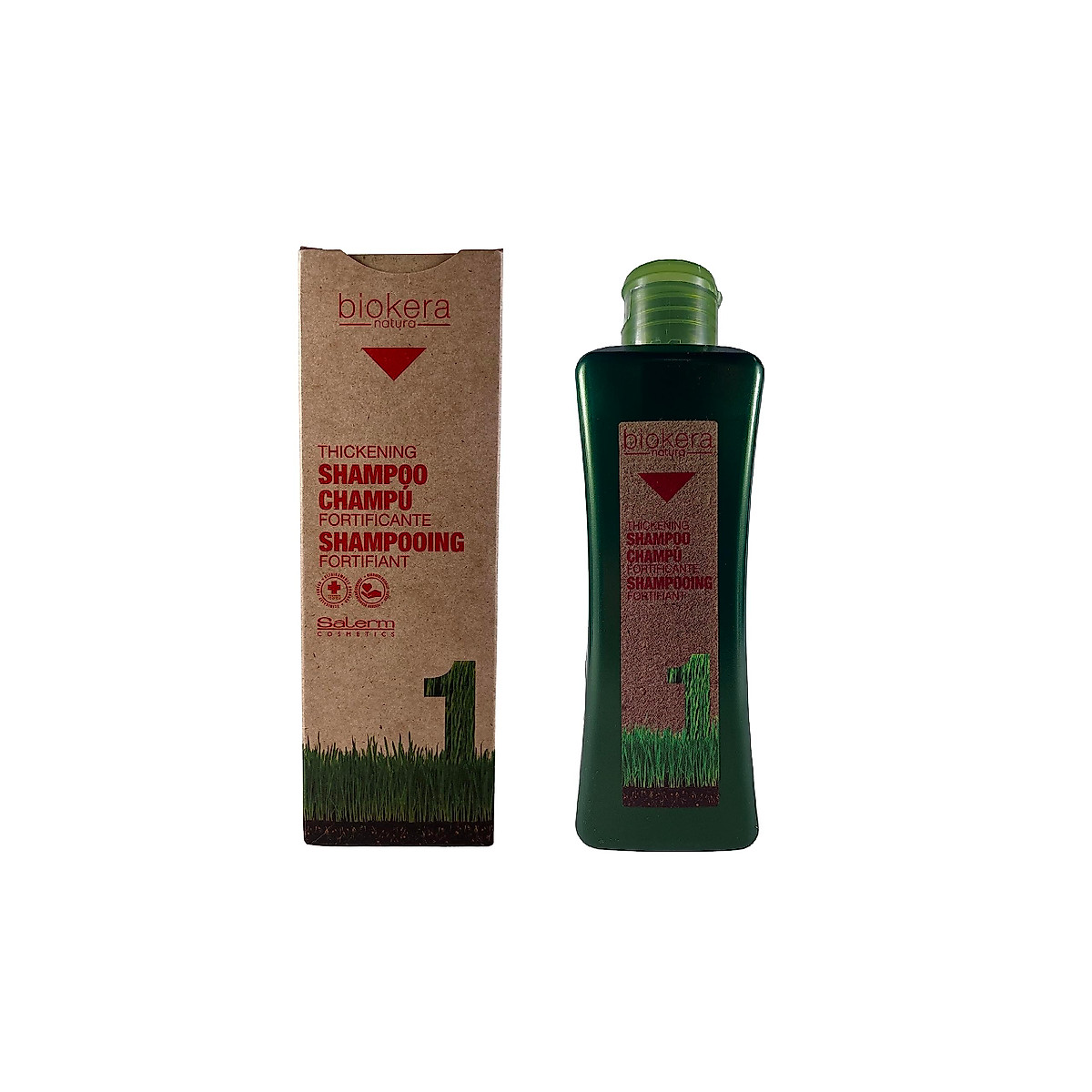 Salerm - Fortifying Shampoo - Biokera Natura Fortifying Shampoo - 300 ml - with Ginseng and Ginkgo Biloba - Nourishes the Scalp - Strengthens Weakened Hair - Refreshing Effect