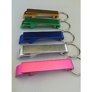 Set of 5 - JUSTMIKE'S MIXED COLORS/Multi Color Key Chain Beer Bottle Opener/Pocket Small Bar Claw Beverage Keychain Ring