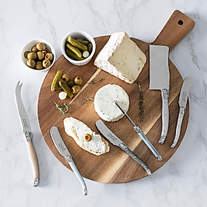 French Home 7 Piece Laguiole Cheese Knife and Spreader Set with Mother of Pearl Handles – Cutlery Set Cheese – Cheese Spreader Knives – Stainless Steel Knives – Cheese Serving Utensil Set