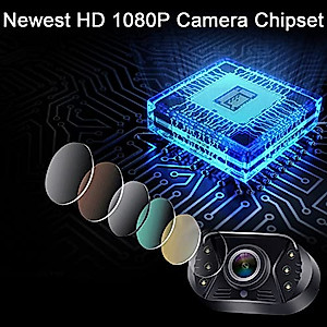 LeeKooLuu Backup Camera Rear View Monitor Kit HD 1080P for Car Truck Minivan Waterproof Night Vision DIY Grid Lines LK3