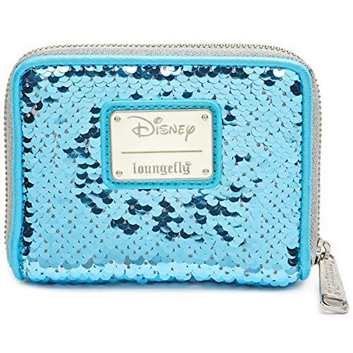 Loungefly x Disney Frozen Elsa Reversible Sequin Wallet (Blue/Silver, One Size)