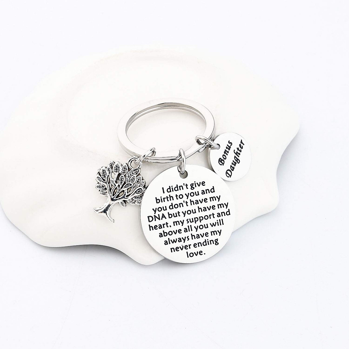 Adoptionn Gifts Keychain Adopted Child Gifts Stepdaughter Stepson Gifts from Stepmom Stepdad Adoptionn Jewelry You Will always have My Never Ending Love (Step daughter)