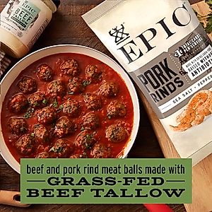 EPIC Beef Tallow, Grass-Fed, Keto Friendly, Whole30, 11oz Jar