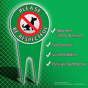 Signs Authority No Pooping Dog Signs for Yard | 6"x12" dibond Aluminum No Dog Poop Signs For Yard | Please Be Respectful - Dog Poop Signs For Yard | Pick Up Your Dog Poop Signs - Metal Outdoor Sign