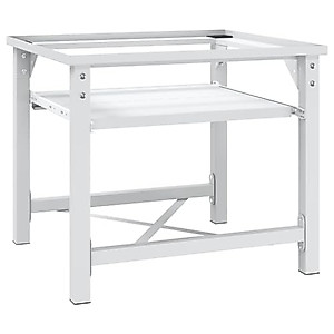 vidaXL Washing Machine Pedestal, Washer and Dryer Stand, Washing Machine Riser with Pull-Out Shelf, Laundry Pedestal for All Washing Machines, White