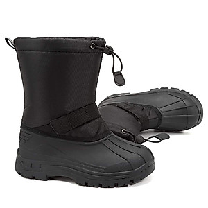 CIOR Kids Snow Boots for Boys Girls Toddler Winter Outdoor Boots Waterproof with Fur Lined(Toddler/Little Kids/Big Kid) TX1-Black-28