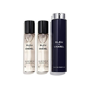 CHANEL Bleu De Eau De Parfum Travel Spray for Men 3 X 0.7 Oz, 2.1 Fl Oz, 3 pc set (purse spray)