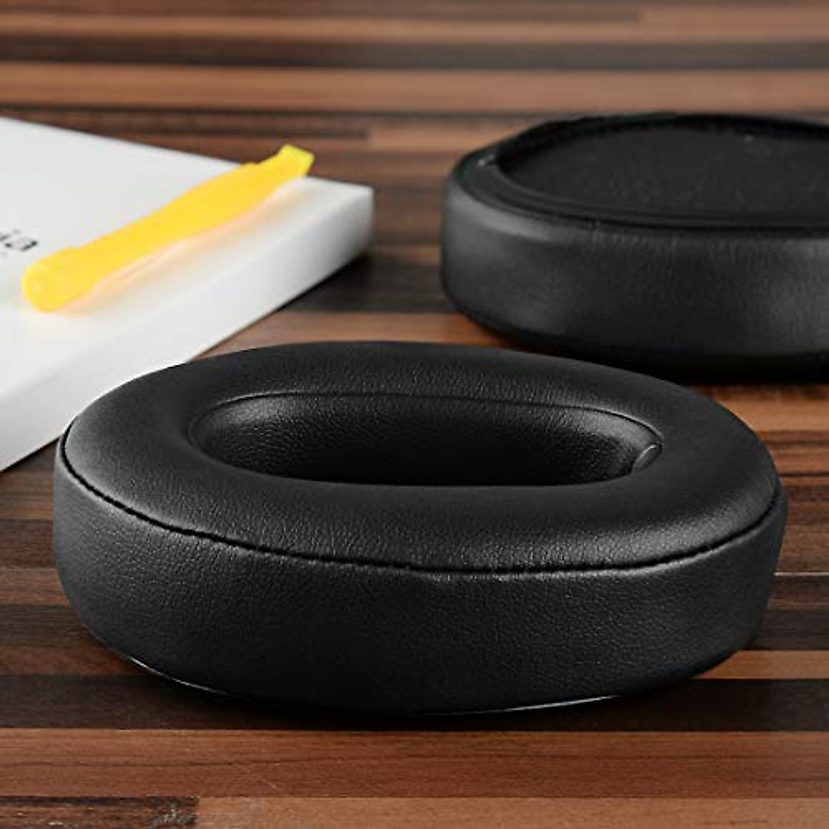 Geekria QuickFit Protein Leather Replacement Ear Pads for Sony WH-XB900N Headphones Earpads, Headset Ear Cushion Repair Parts (Black)